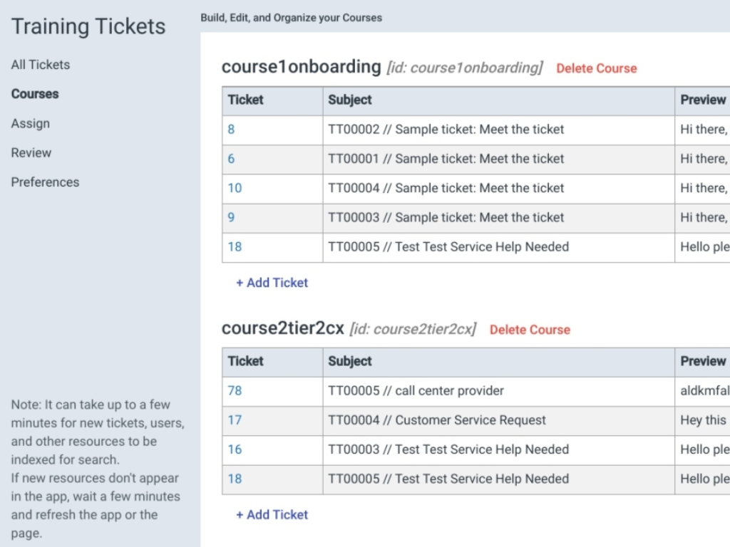 Training Ticket App Integration with Zendesk Support